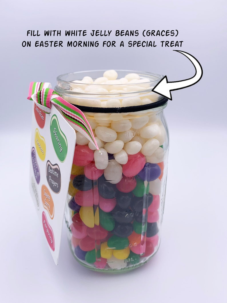 Lent Activity for Kids PRINTABLE Sacrifice Jar Jelly Bean TAGS | Etsy