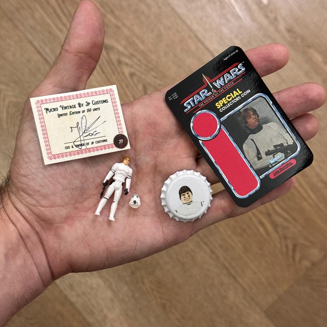 JP Customs Micro Vintage: Luke Stormtrooper last 17 W/ Cardback, Helmet ...