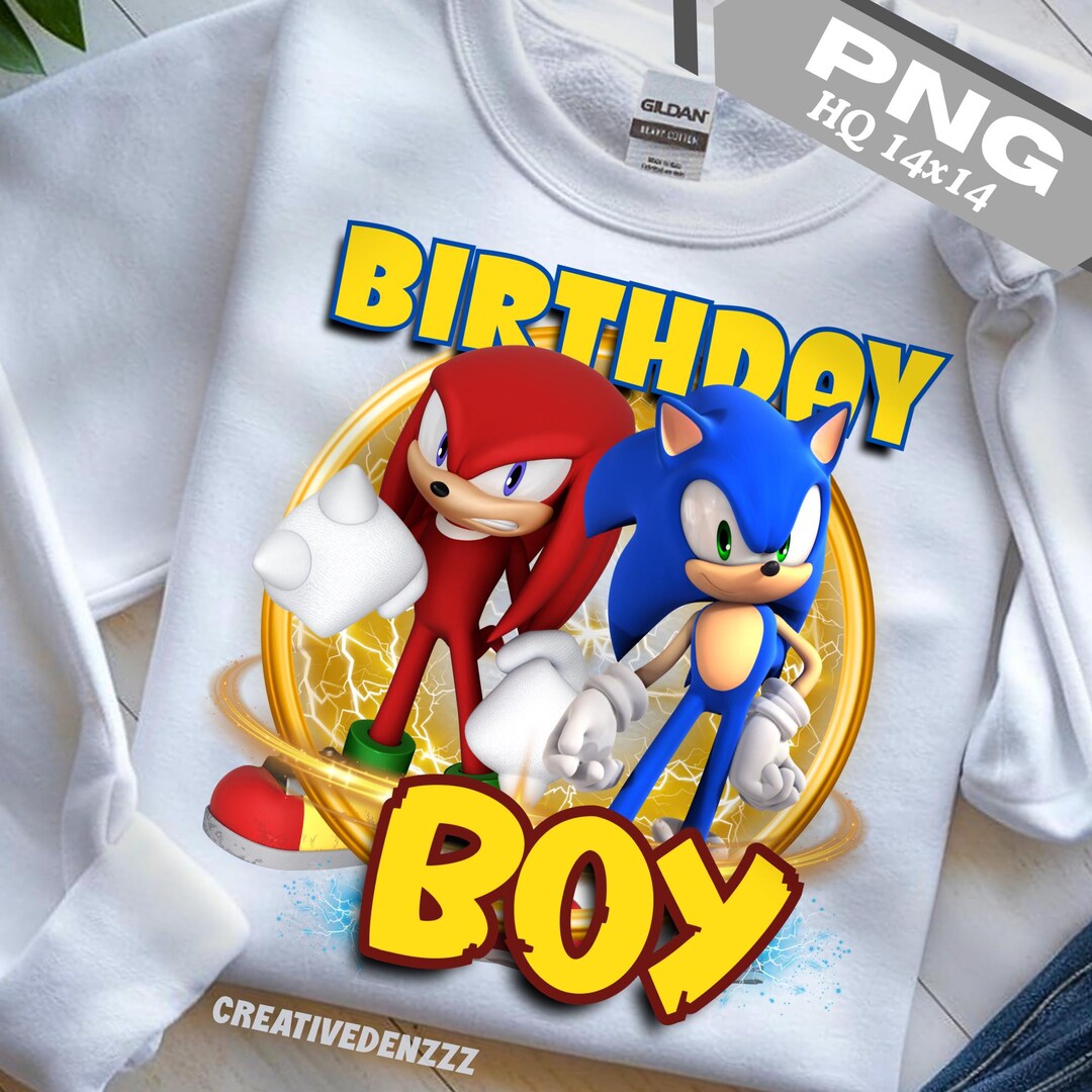 Sonic Knuckles PNG: Hedgehog Party Cake Topper, Clipart, Shirt ...
