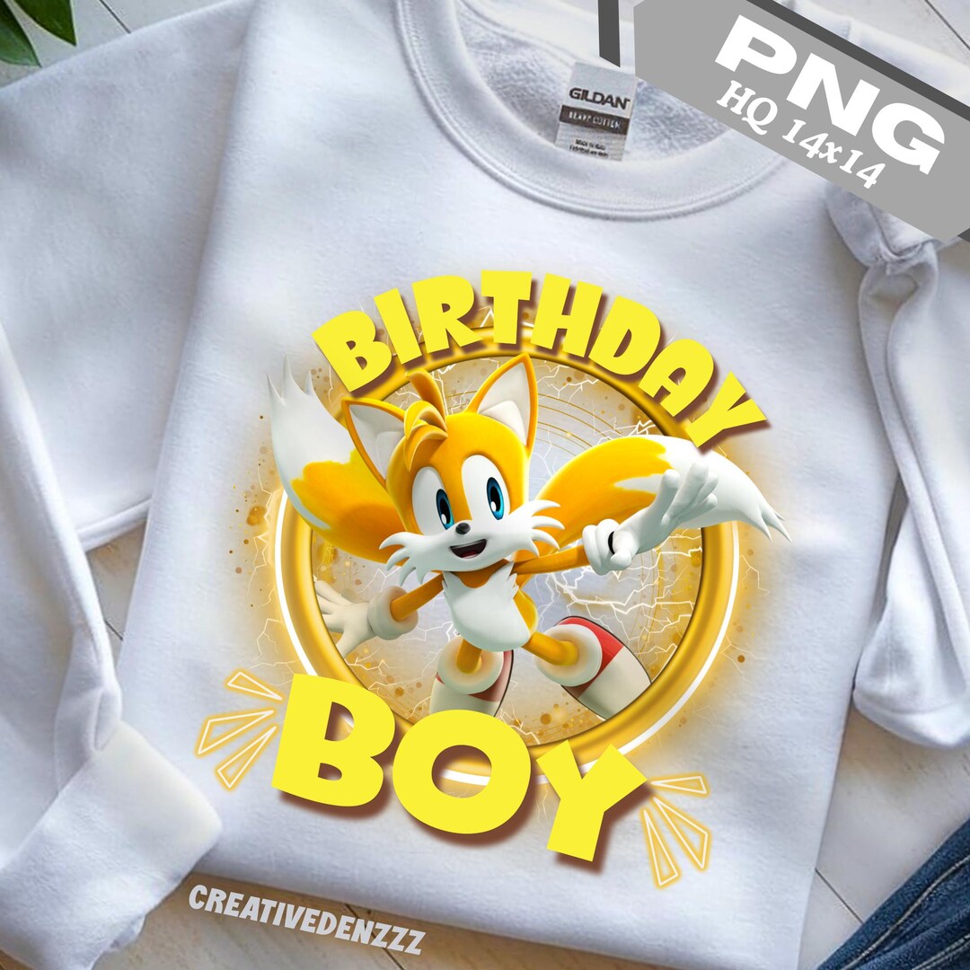 Sonic Tails Birthday PNG: Cake Topper, Clipart, Shirt Sublimation ...