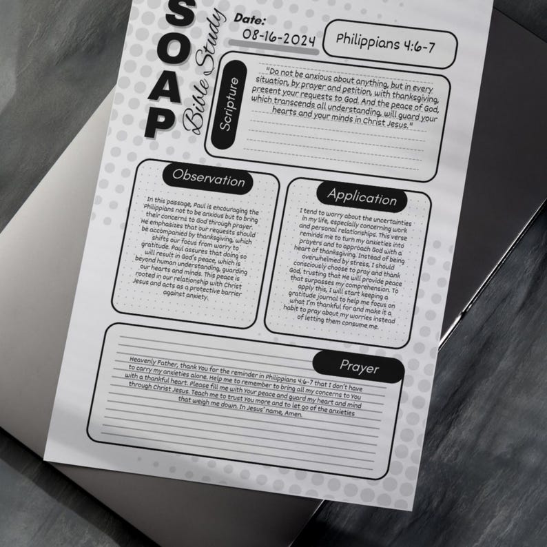 Minimalist SOAP BIBLE STUDY Template Printable Soap Method Bible Study ...