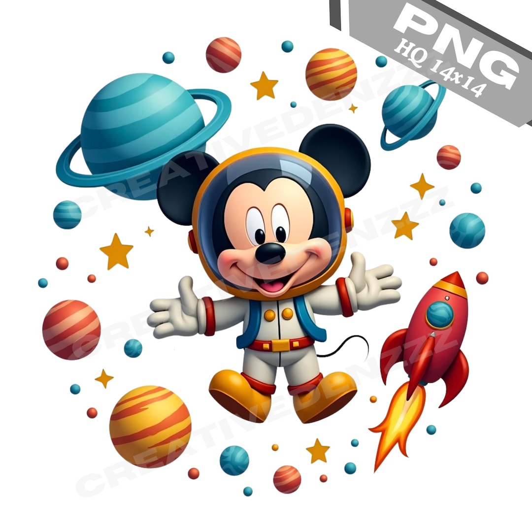 Astronaut Mickey Mouse PNG: Galaxy Space Clipart (digital Download ...