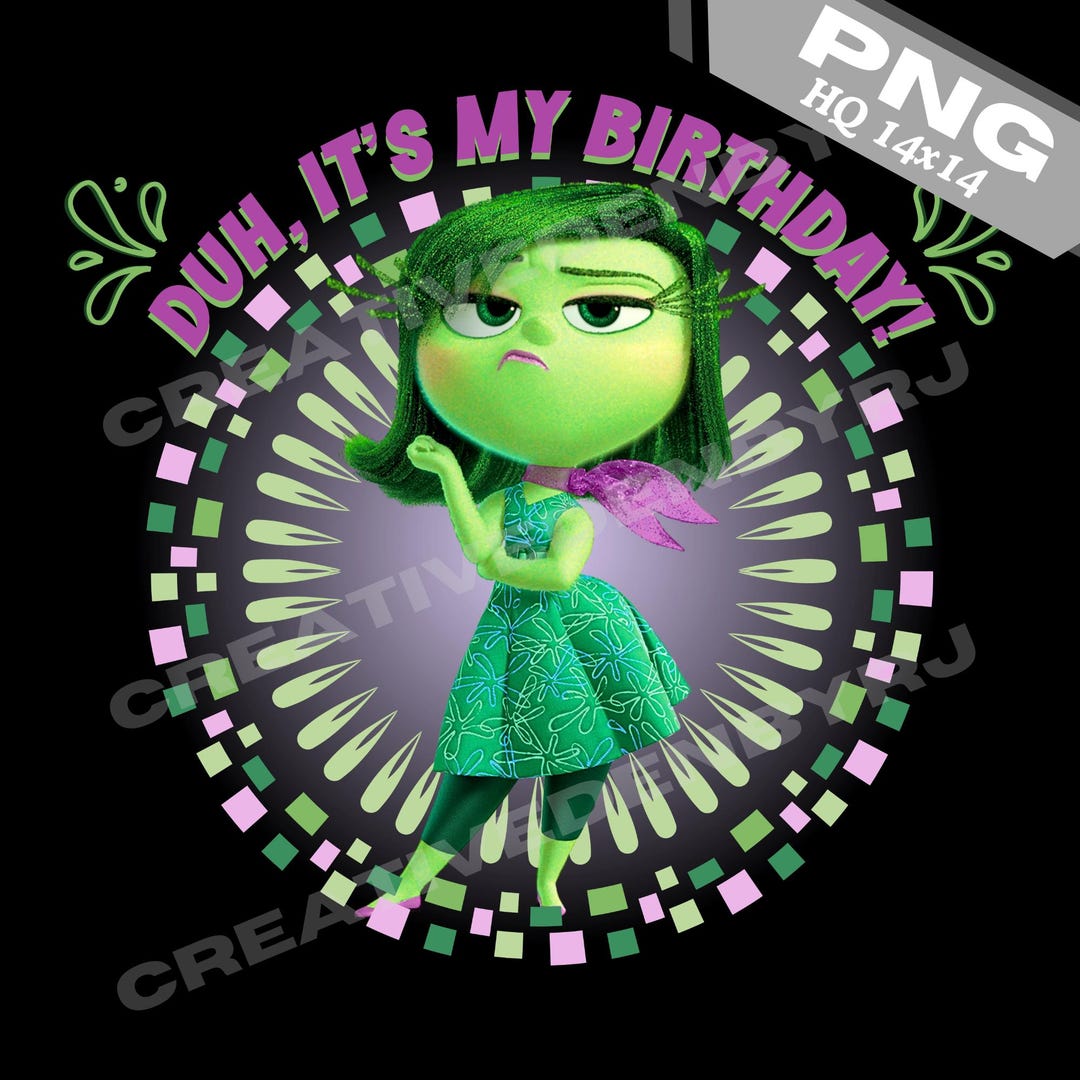 Inside Out Disgust PNG: Birthday Party Clipart (digital Download) - Etsy
