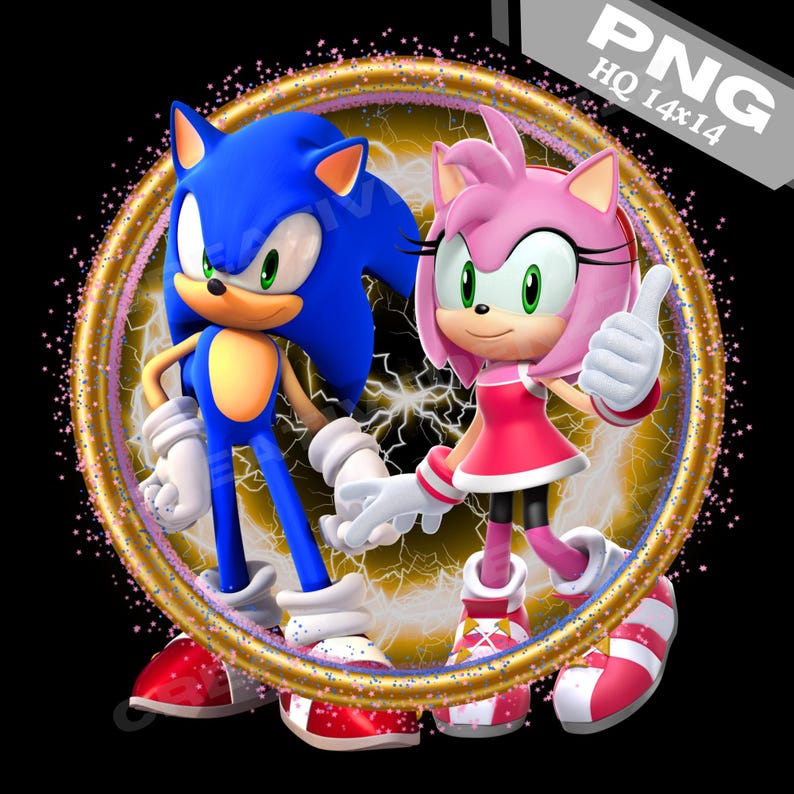 Amy Rose Sonic Hedgehog PNG: Birthday Cake Topper, Sublimation Design ...