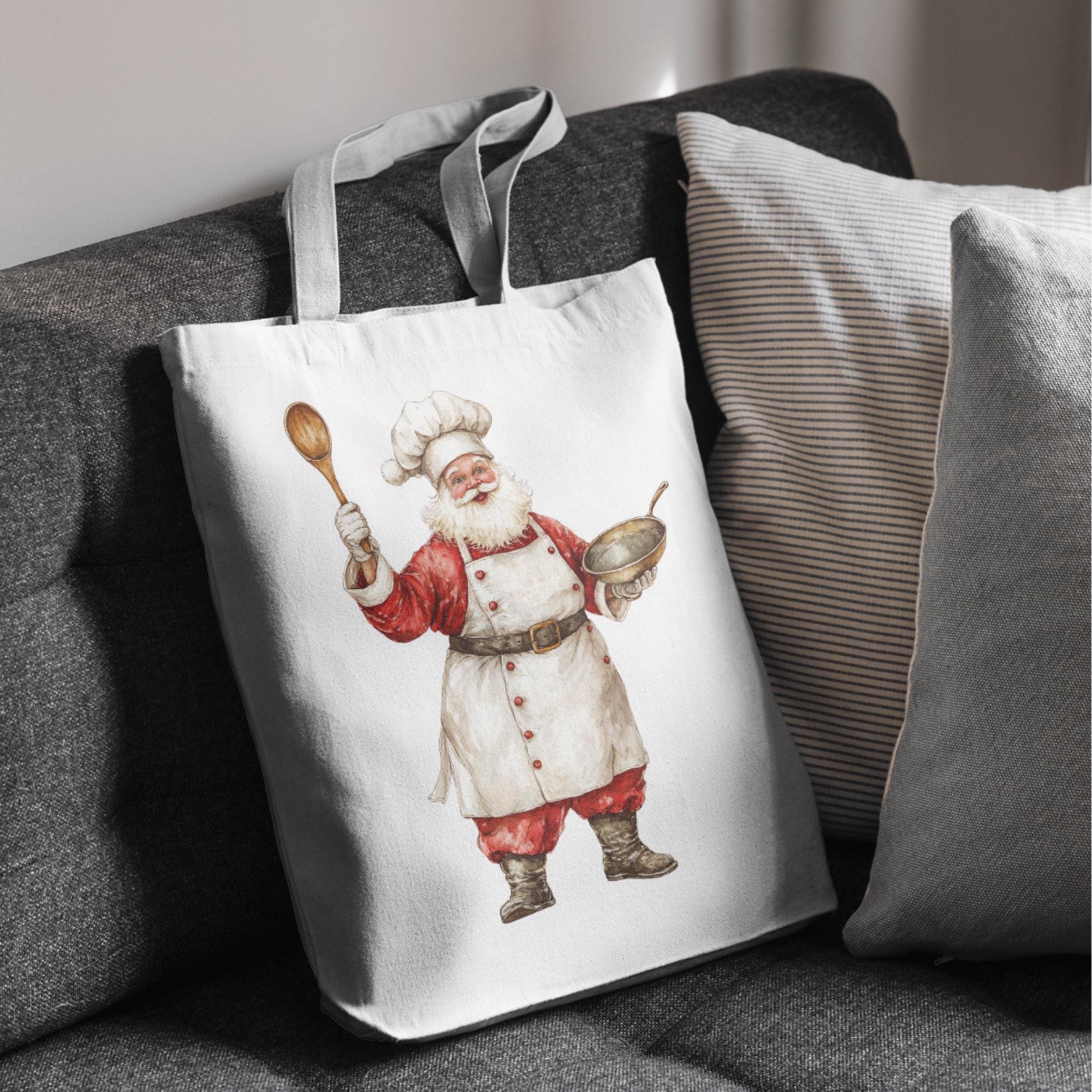 Chef Santa PNG Clipart Bundle: Funny Christmas T-shirt Design (digital ...