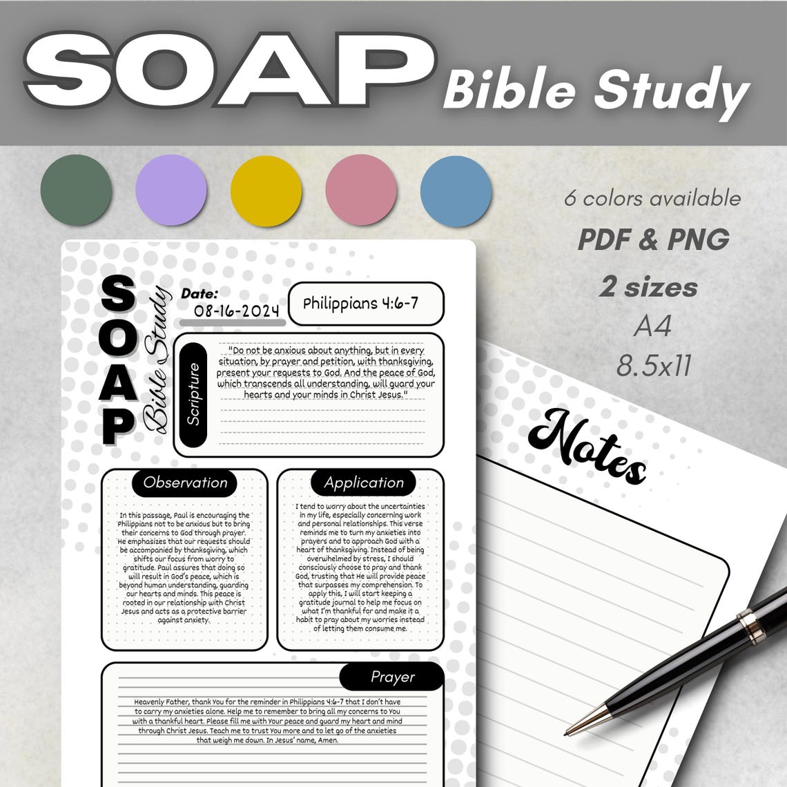 Minimalist SOAP BIBLE STUDY Template Printable Soap Method Bible Study ...