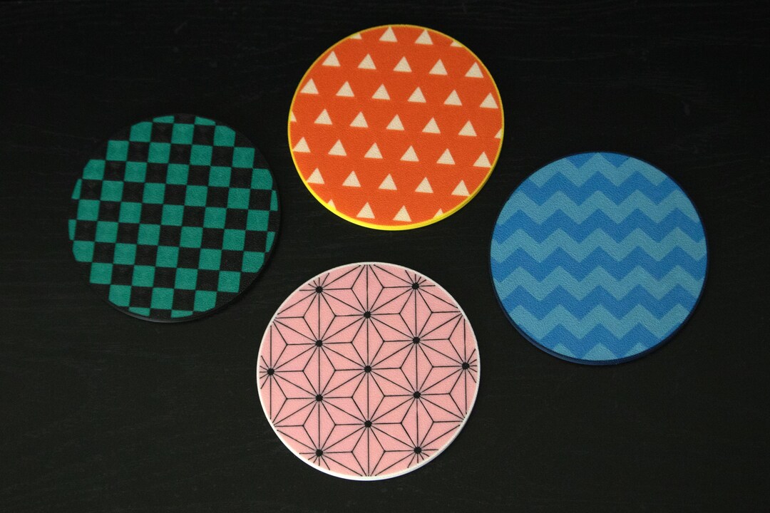 Anime Demon Slayer 3D Printed Coasters 4x - Etsy