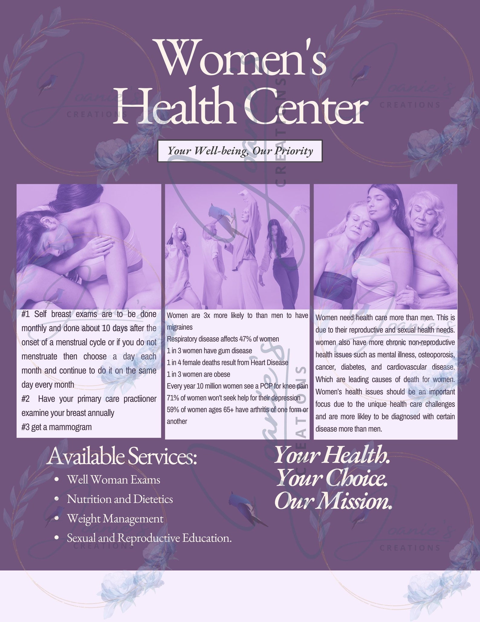 Women's Health Flyer - Etsy