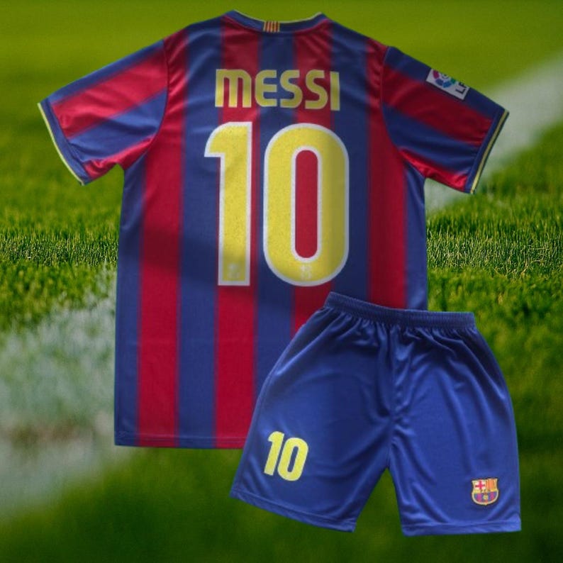 Messi Barcelona Home Kids Soccer Jersey Kit | 22-23 Limited Special ...