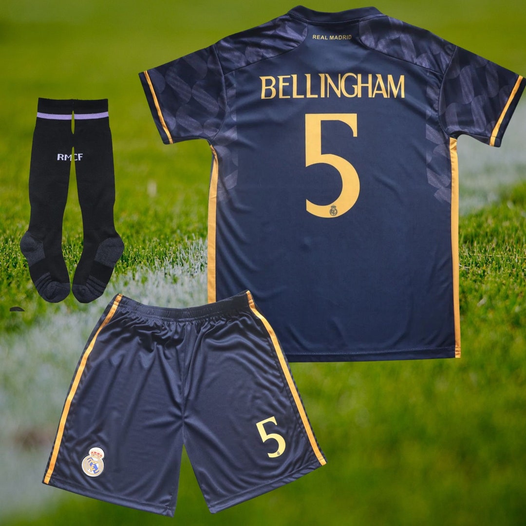 Jude Bellingham Real Madrid Away Kids Soccer Jersey Kit 23-24 Limited ...