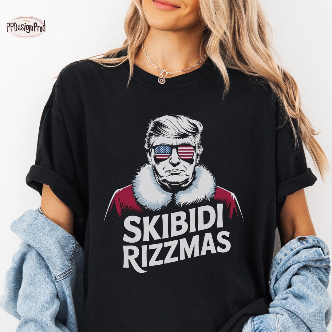 Skibidi Rizzmas PNG Funny Trump Christmas Sublimation Design for T ...