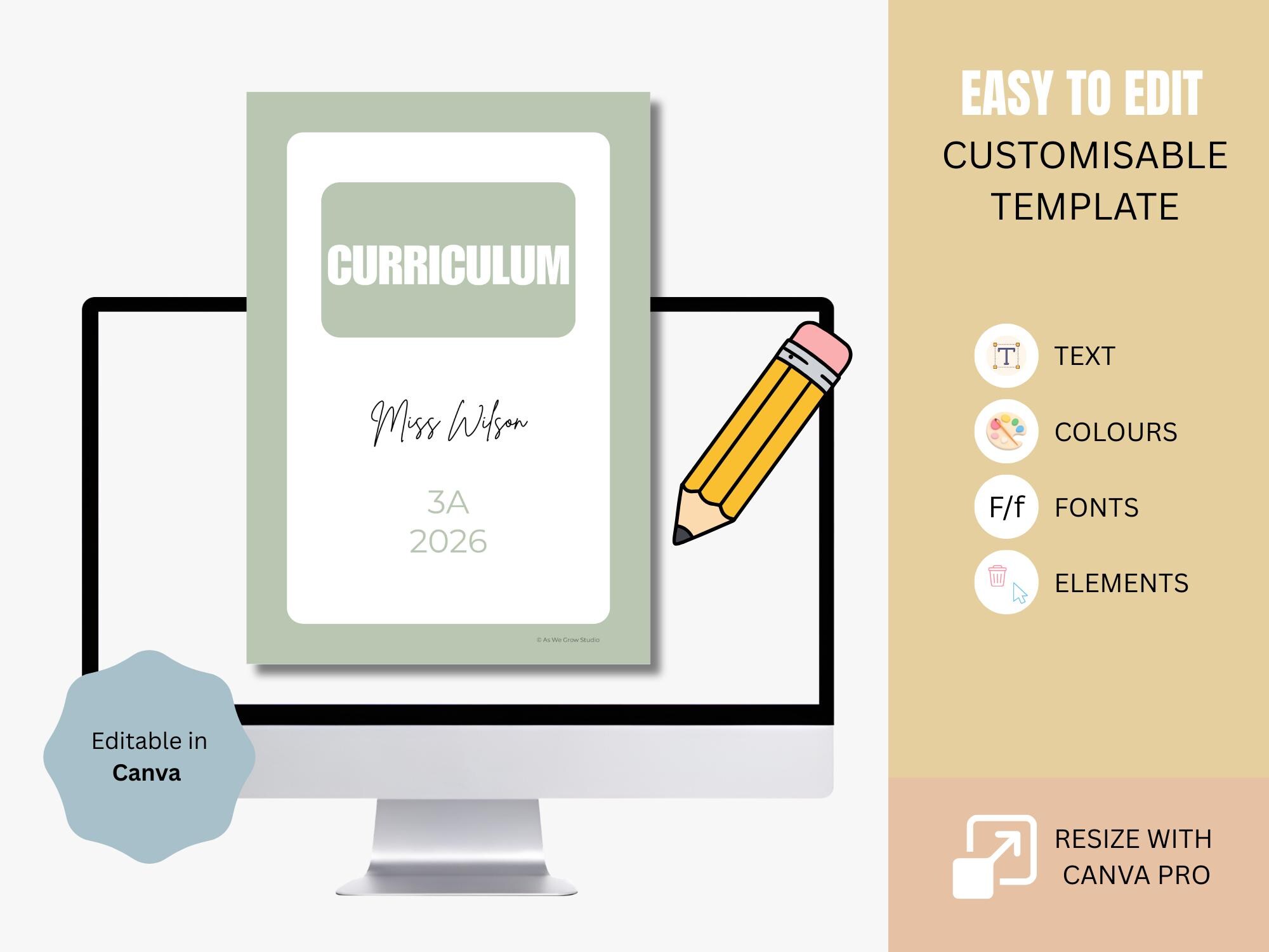 Editable Teacher Binder Covers & Spine Labels | Gentle Bloom Canva ...