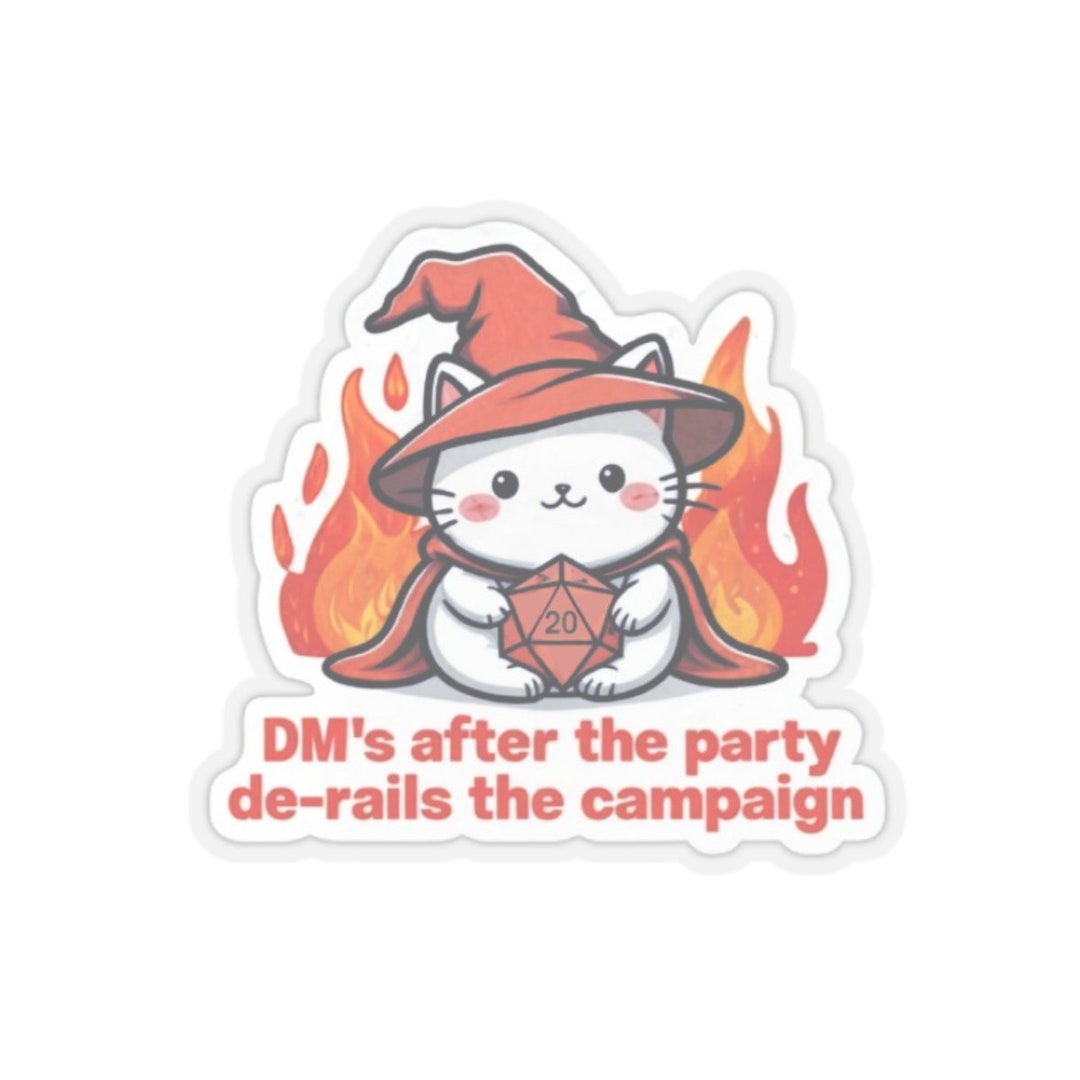 Cat Dungeon Master Kiss-cut Stickers, D&D Cat Sticker, Funny RPG Cat ...