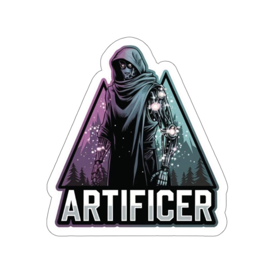 Dnd Artificer Class Character Sticker, Blue Purple Design, Hooded ...
