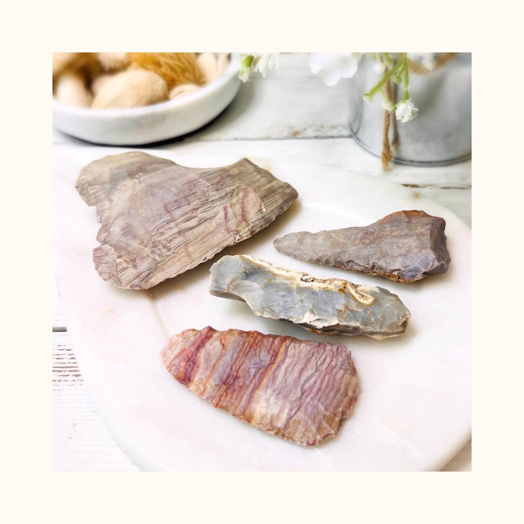 Set of 4 Native American Stone Tools | Authentic Blade Knife ...