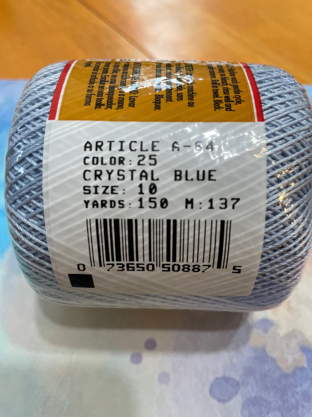 Knit Cro-sheen Cotton Crochet Thread 150 Yards Crystal Blue - VINTAGE ...