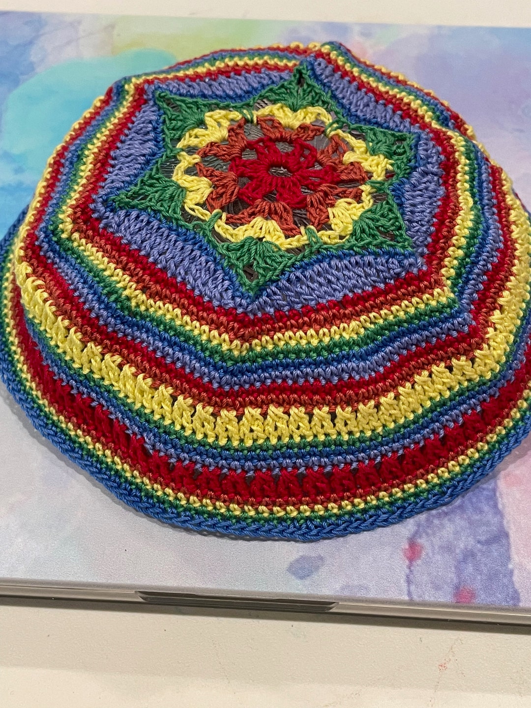 Hand-Crocheted Rainbow Kippah - Etsy Österreich