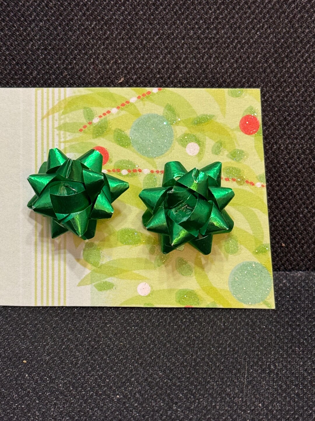 Mini Gift Bows Satin Stud Earrings 1 Pair Green - Etsy