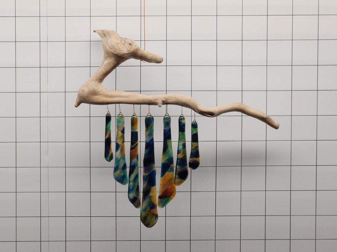 Driftwood Stained Glass Wind Chimes-tinkly Winkler - Etsy