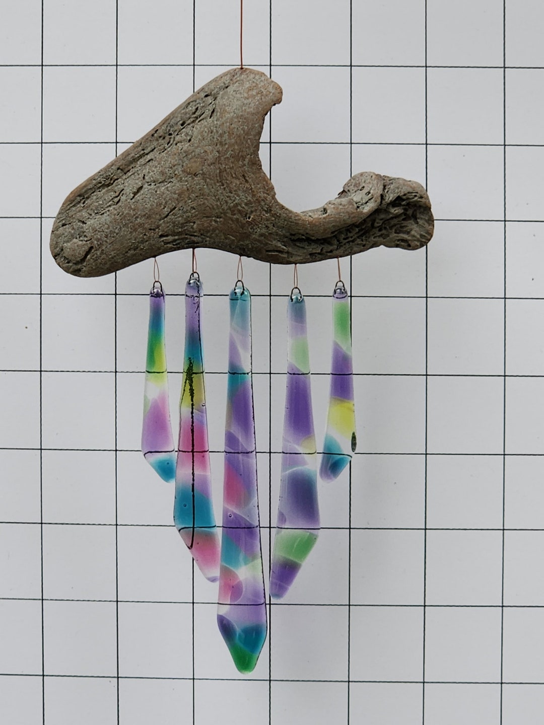 Driftwood Stained Glass Wind Chimes-tinkly Winkler - Etsy