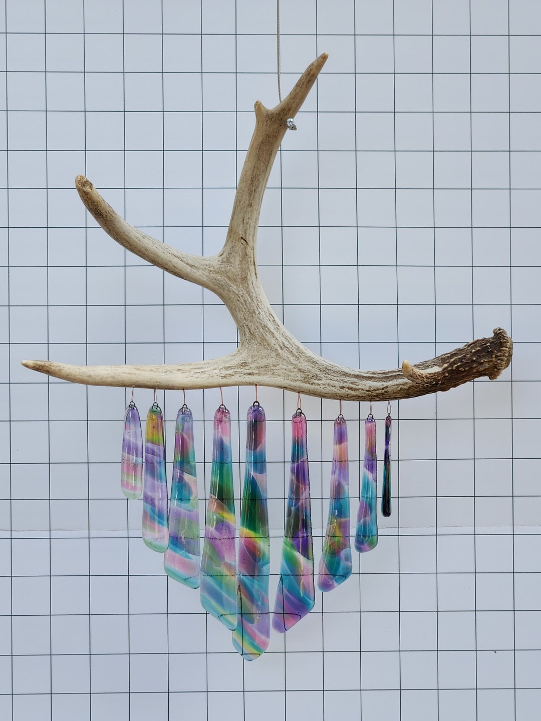 Antler Stained Glass Wind Chimes-tinkly Winkler - Etsy