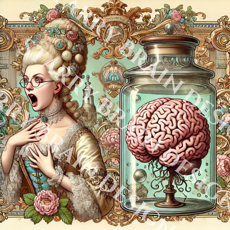 Victorian Steampunk Brain Art Print Quirky Scientific Wall Decor for ...