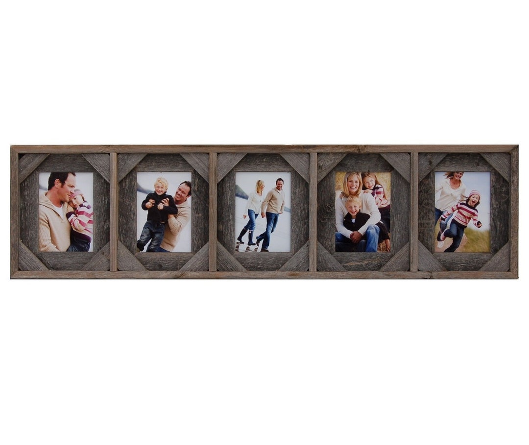 Collage Picture Frame - Barnwood 5 Openings With Cornerblocks - Etsy