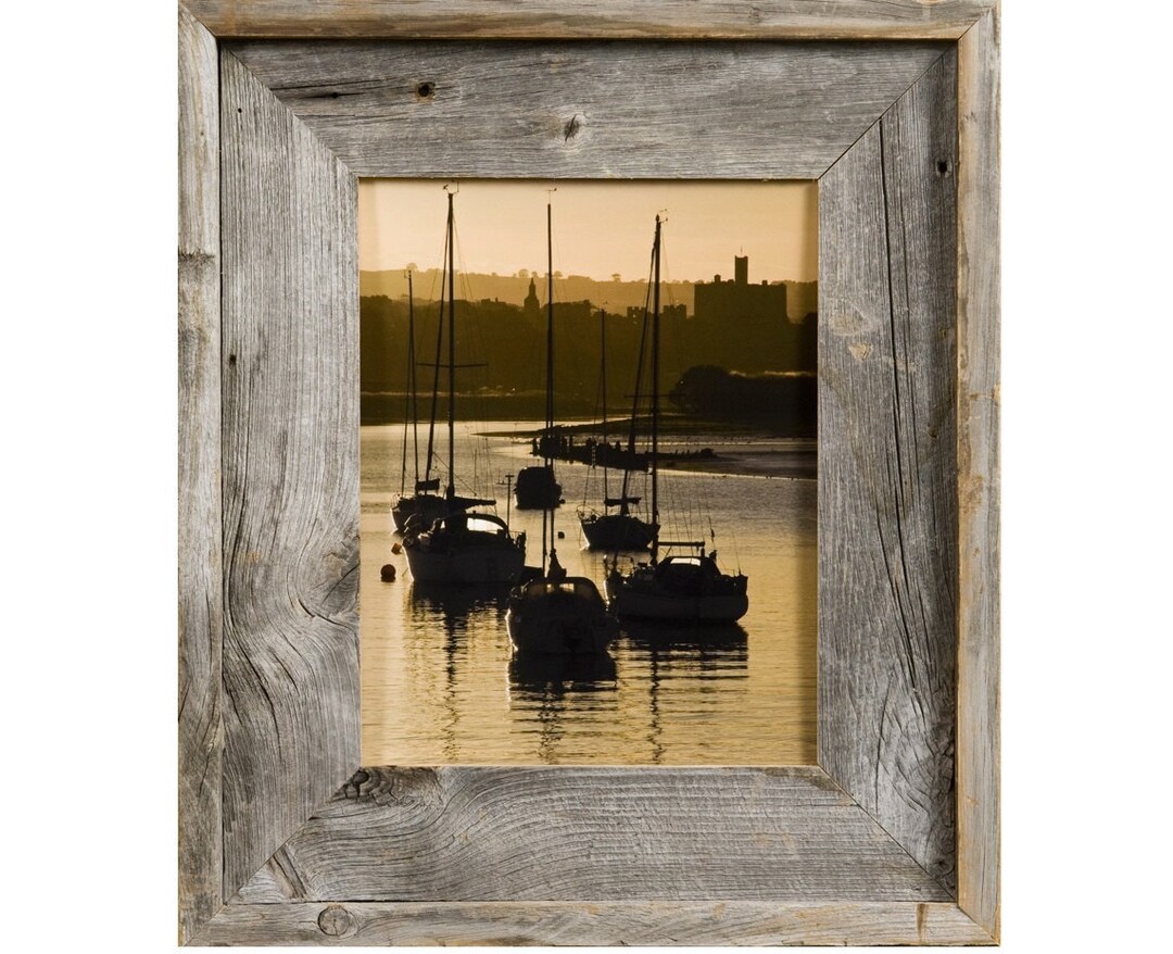 Rustic Barnwood Picture Frame - Medium Width 2.75 Inch Lighthouse ...