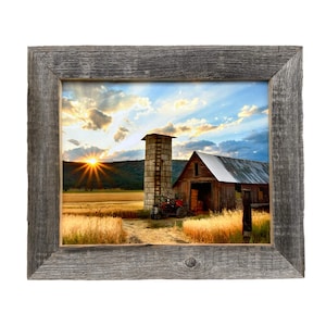 Barnwood Picture Frame - Homestead Narrow 1.5 Inch Flat Rustic ...
