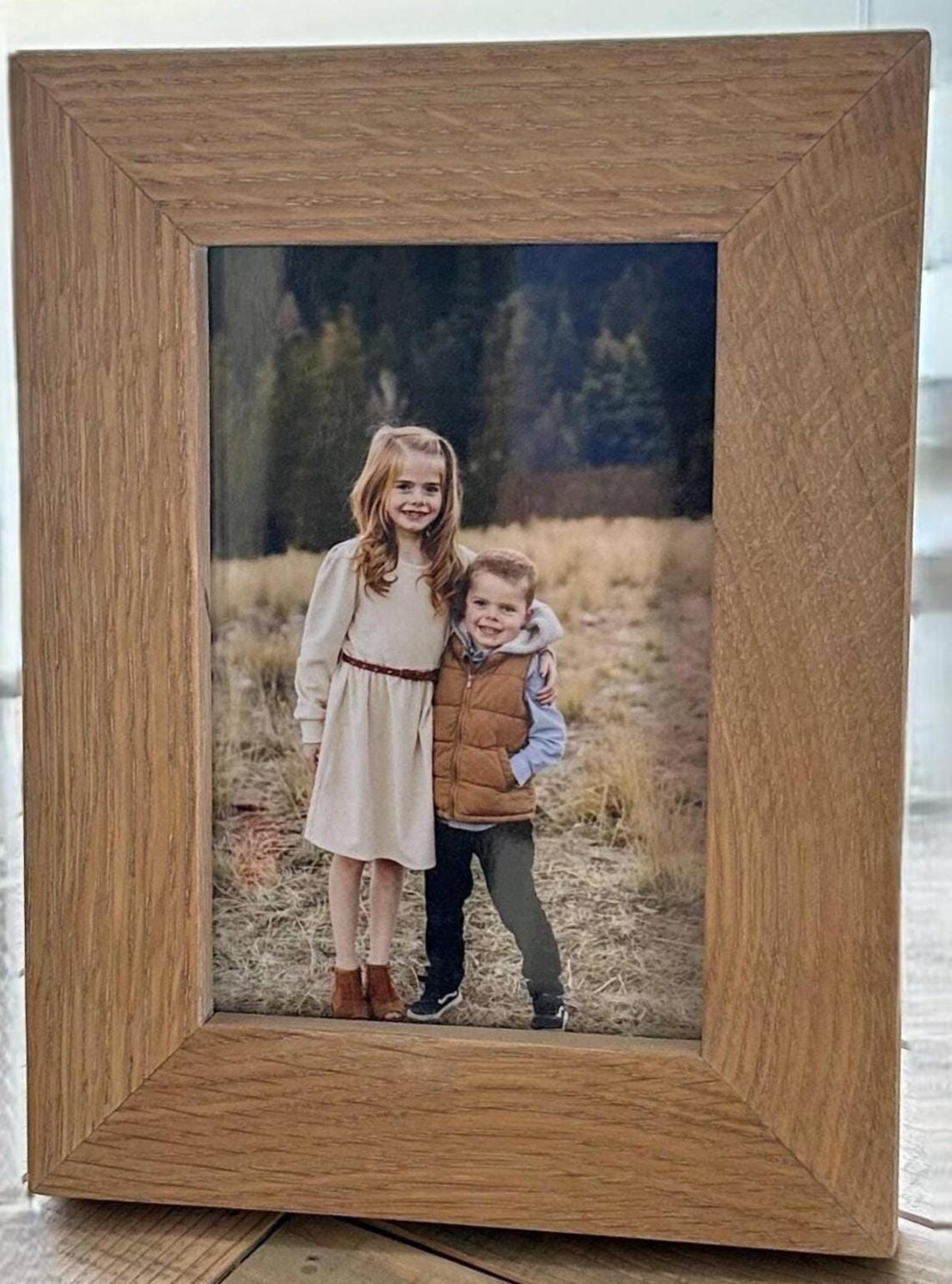 Stained White Oak Picture Frame | Beaded or Plane Design, Made in USA ...