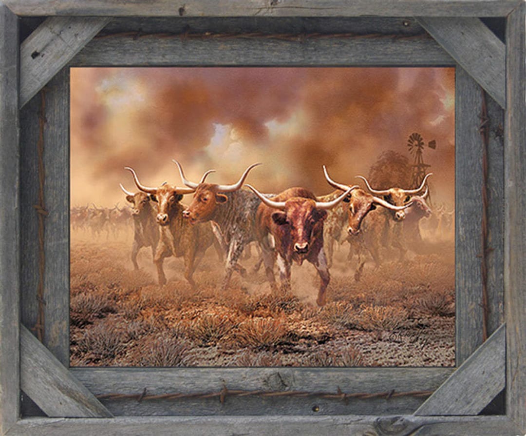Rustic Barnwood Frame With Barbed Wire & Corner Blocks | Western ...