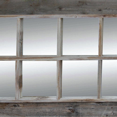 Rustic Mirror Window Pane Barnwood Mirror 8 Panes - Etsy