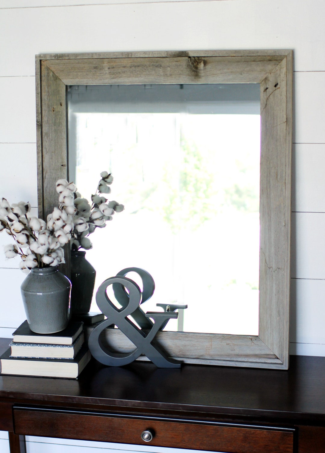 Rustic Lighthouse Mirror - Raised Edge Barnwood Frame | Handmade From ...