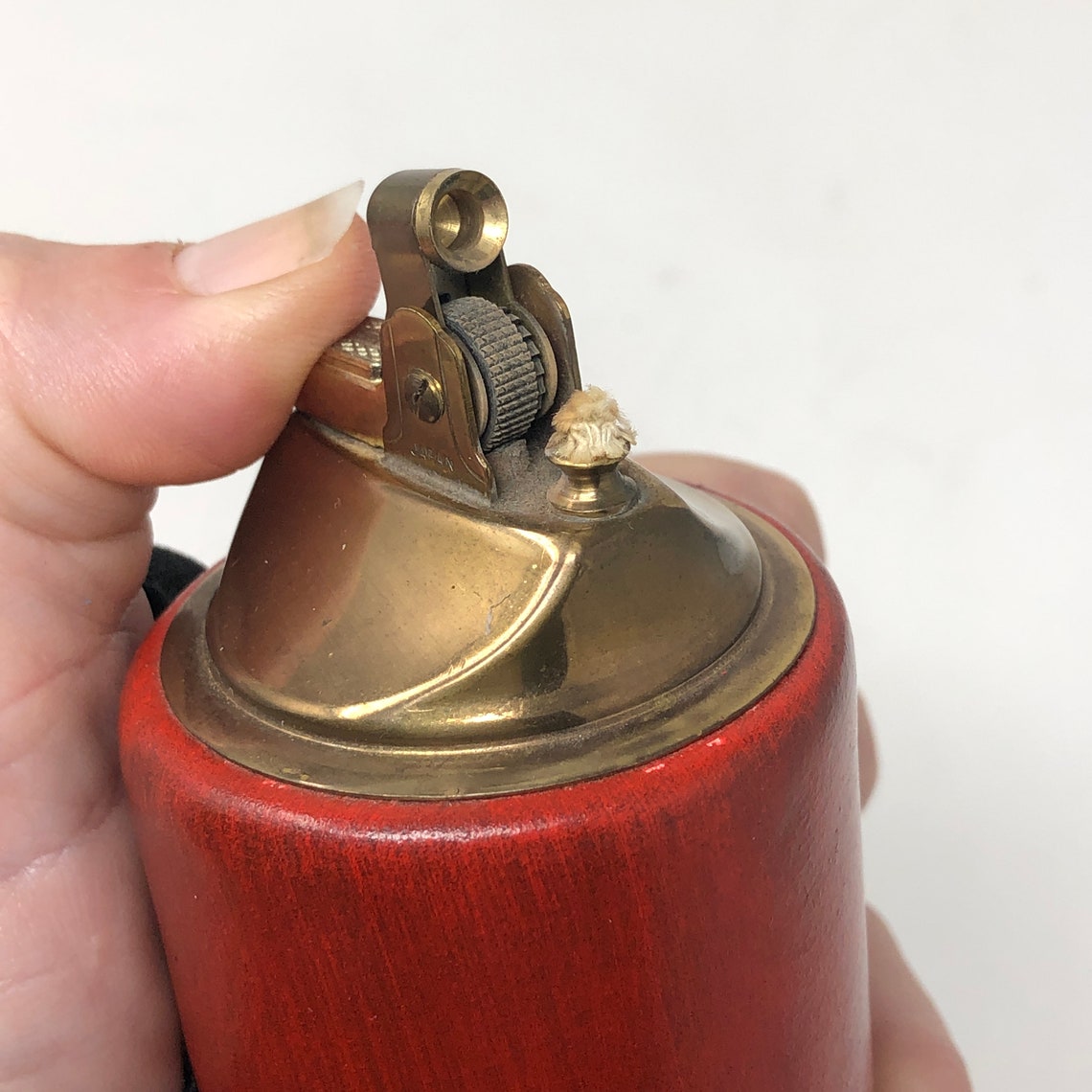 Vintage Wooden Table Lighter 4.25 Tall Red Gold Round - Etsy Australia