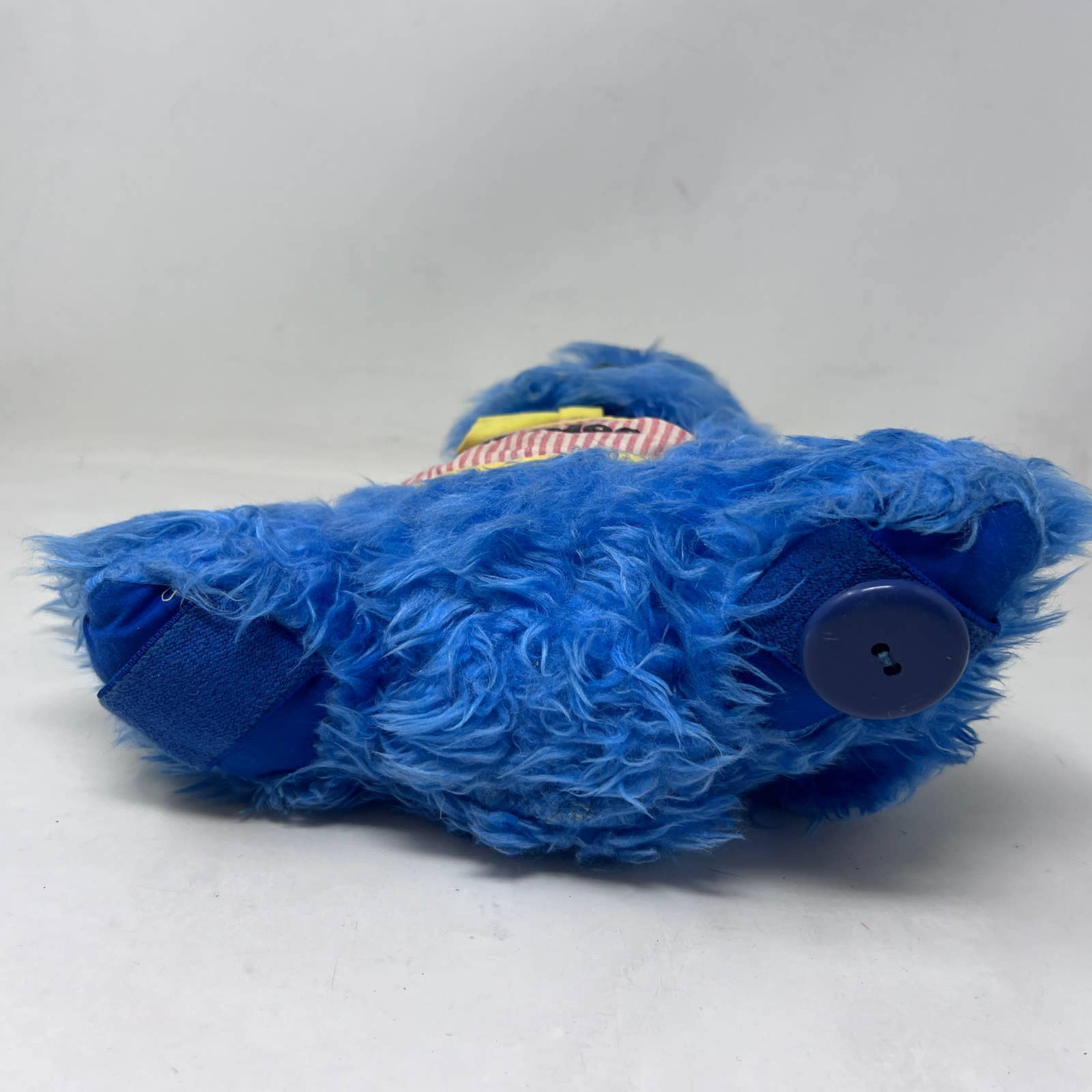 Knickerbocker Cookie Monster Plush Rattle Eyes Striped Apron VTG Sesame ...