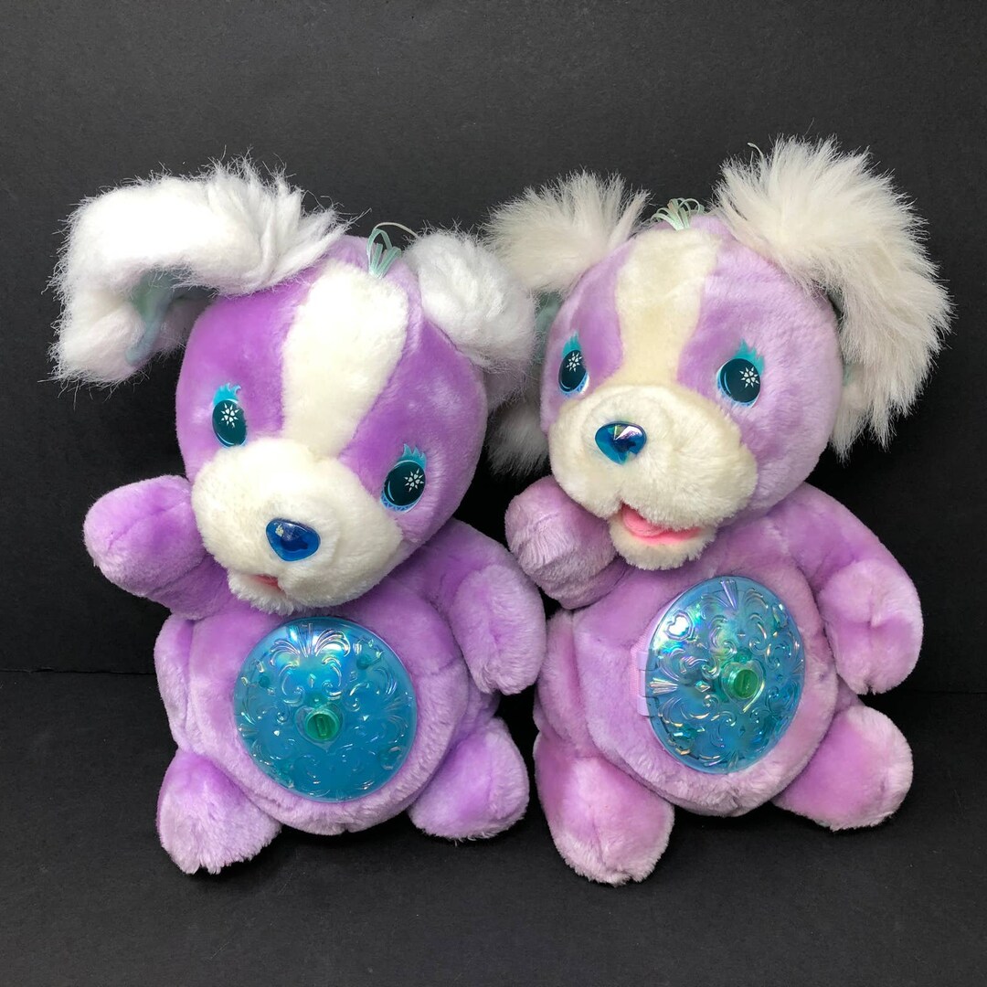 Secret Keepins Pups Plush SET OF 2 Purple 10 Stuffed Dog VTG 1994 ...