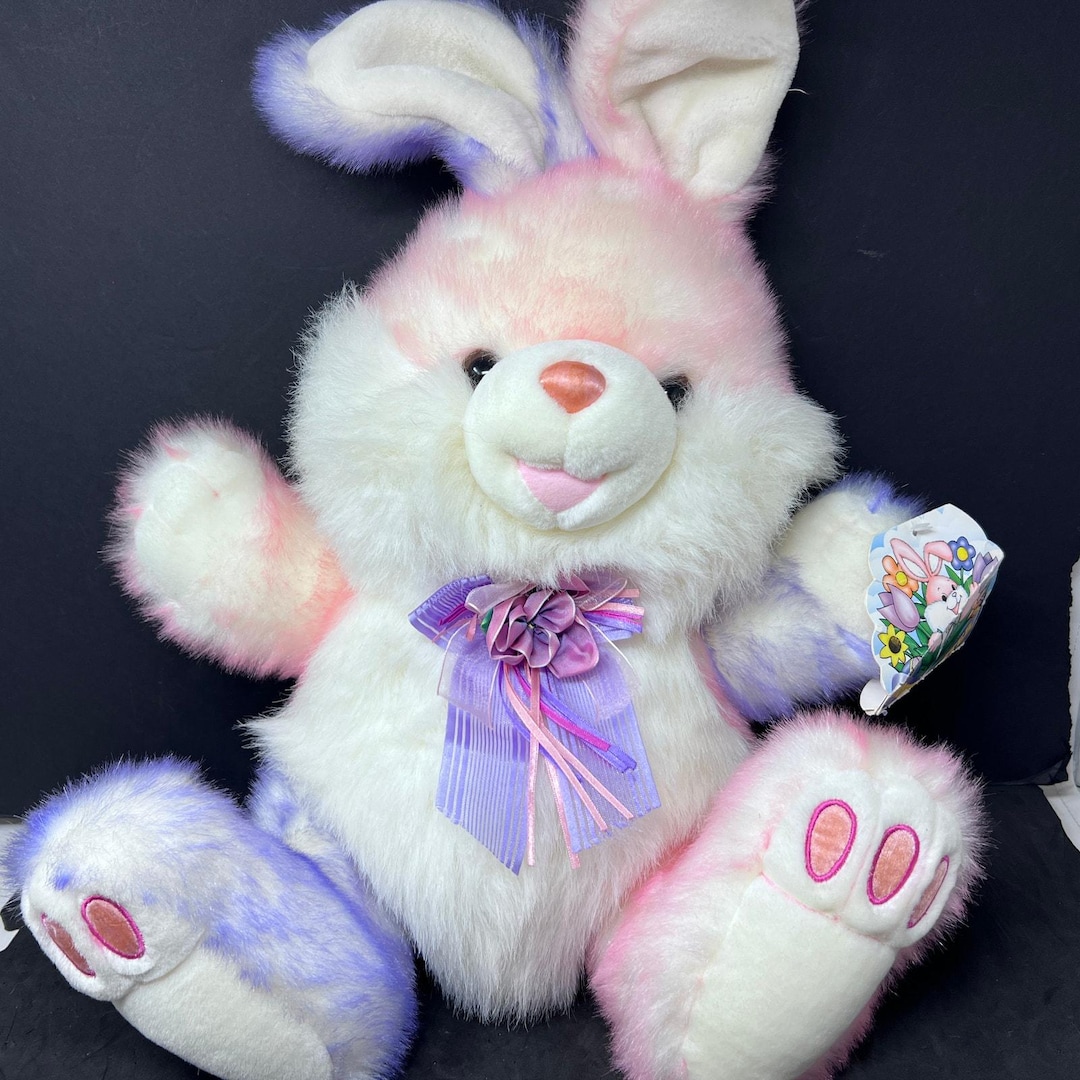 Dandee Hoppy Hopster Bunny Plush Easter Rabbit Pink Purple 15" Tags VTG ...