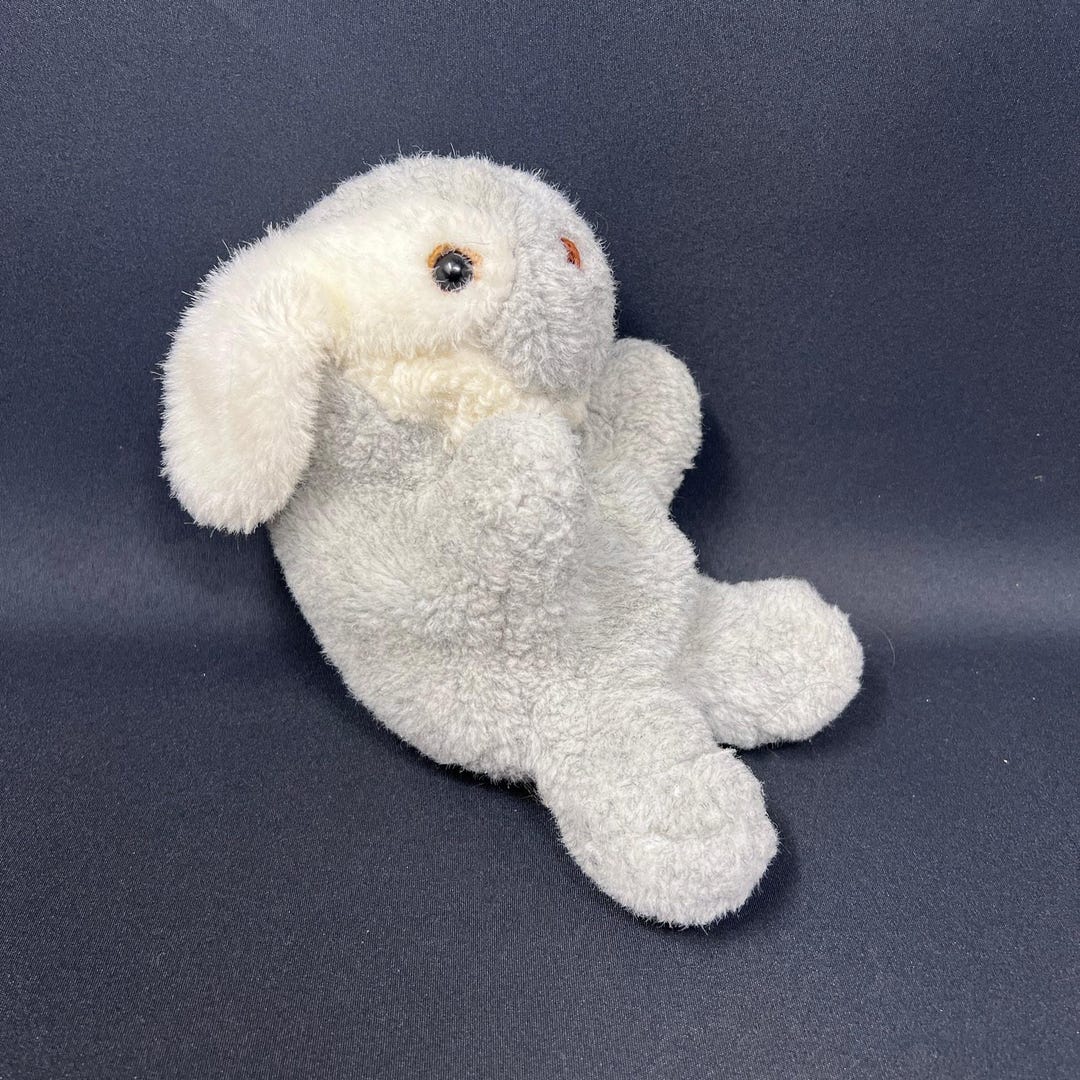 Gund Gray Bunny Rabbit Plush Vintage 1981 Fuzzy Vintage Easter Stuffed ...