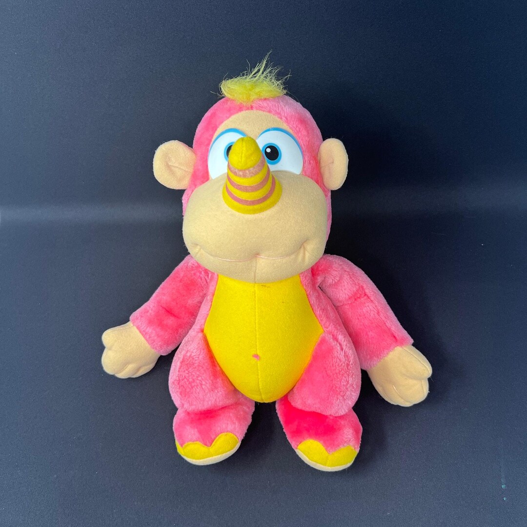 Hasbro Softies Wuzzles Rhinokey Pink Plush Rhino Monkey Vintage 1984 ...