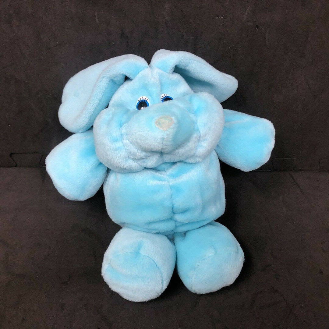Jerry Elsner Blue Bunny Rabbit Plush Chubby 6 Seated VTG Stuffed Animal ...