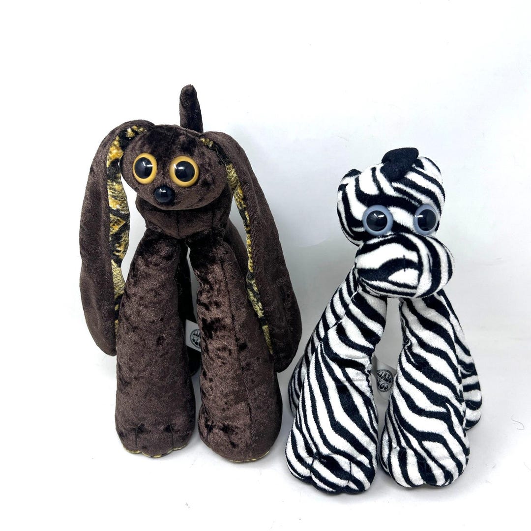 Limbo Legs Plush Set Desmond Brown Puppy Dog Zebra Jakks Pacific ...