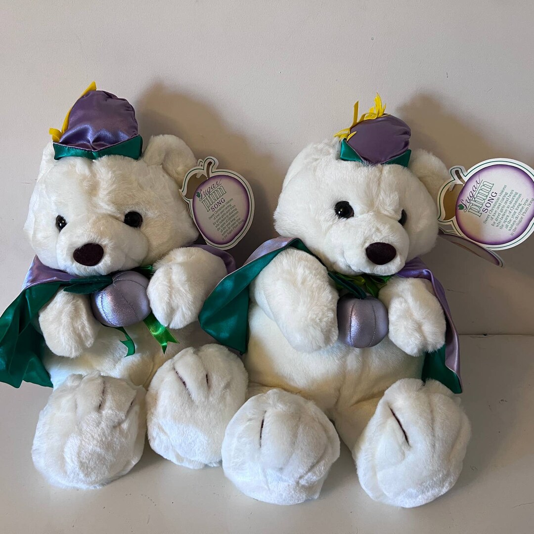 Sugar Plum the Bear Plush Set of 2 VTG 1990 Christmas Teddy - Etsy