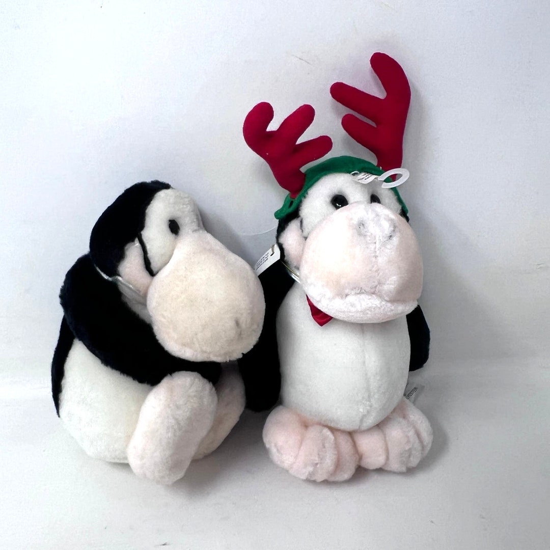 Bloom County Opus Plush Set of 2 Reindeer Hat Antlers Bow Tie 6 ...
