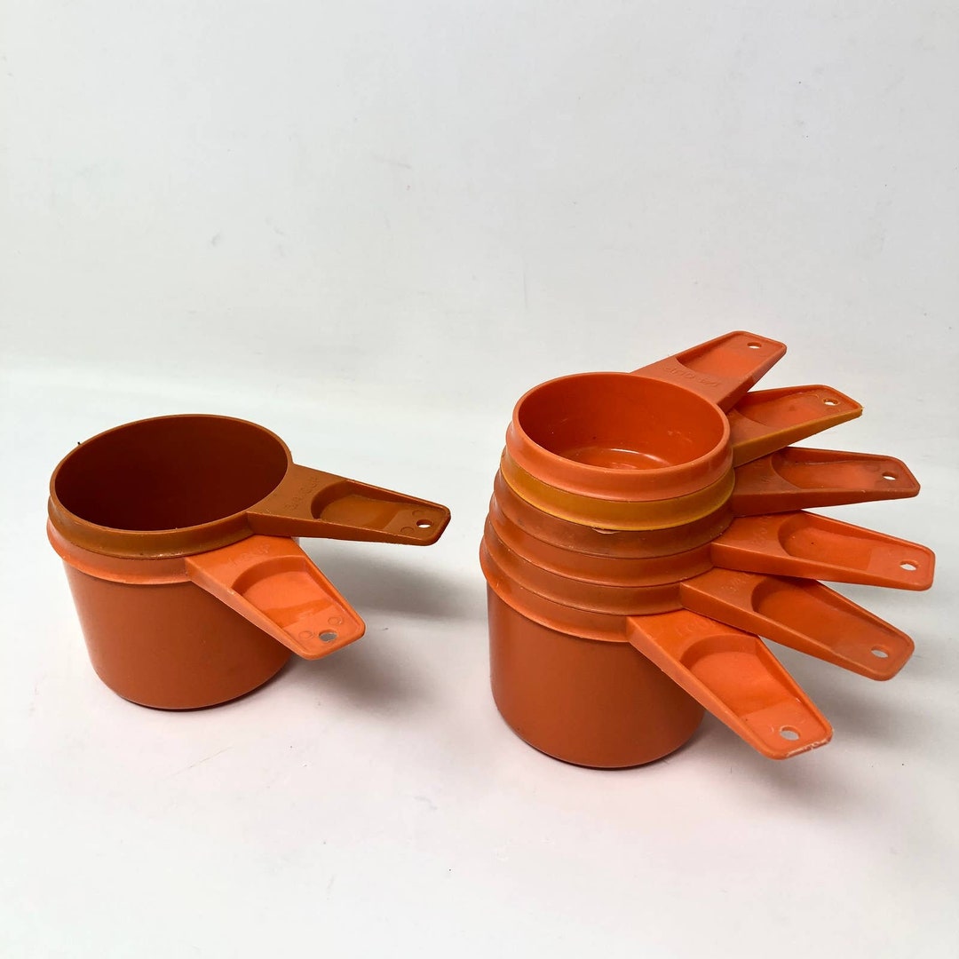 Tupperware Measuring Cup Set Harvest Orange Lot of 8 Plastic Kitchen ...