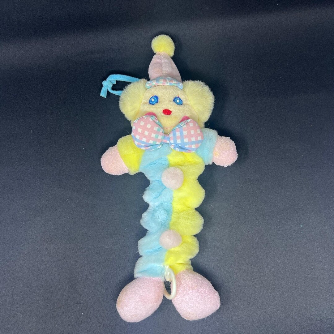Vintage Clown Musical Crib Pull Pastel Plush Plays Lullaby MTY ...