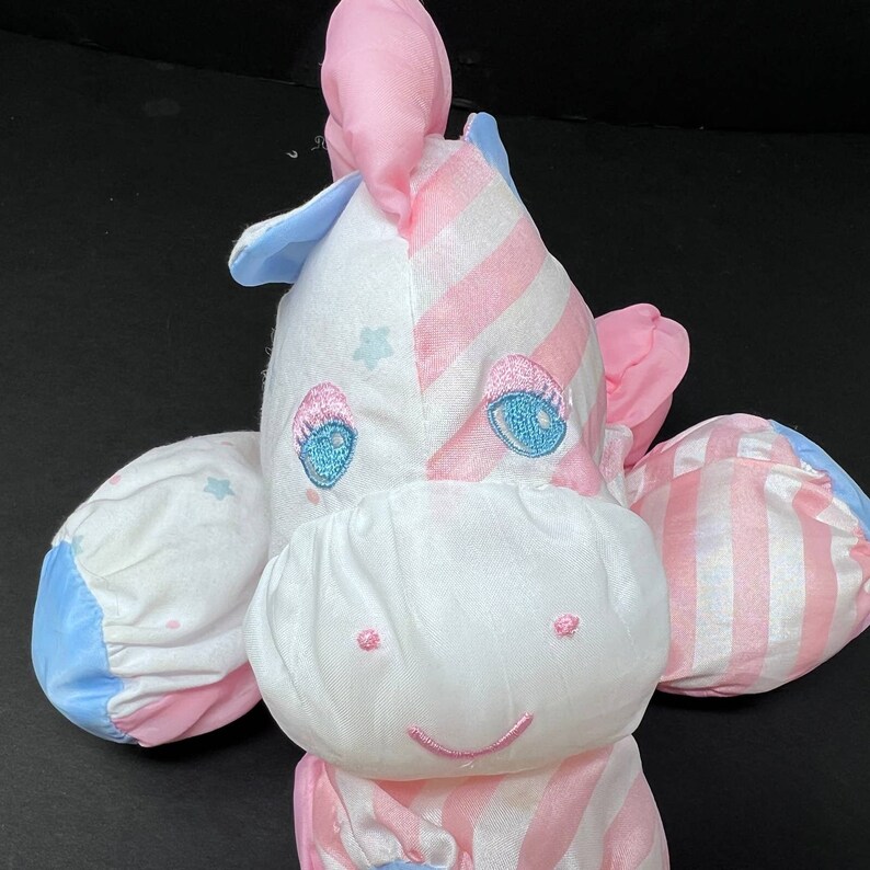Fisher Price Puffalump Pink Horse Plush Stripe Stars Baby Pony Zebra 8 ...