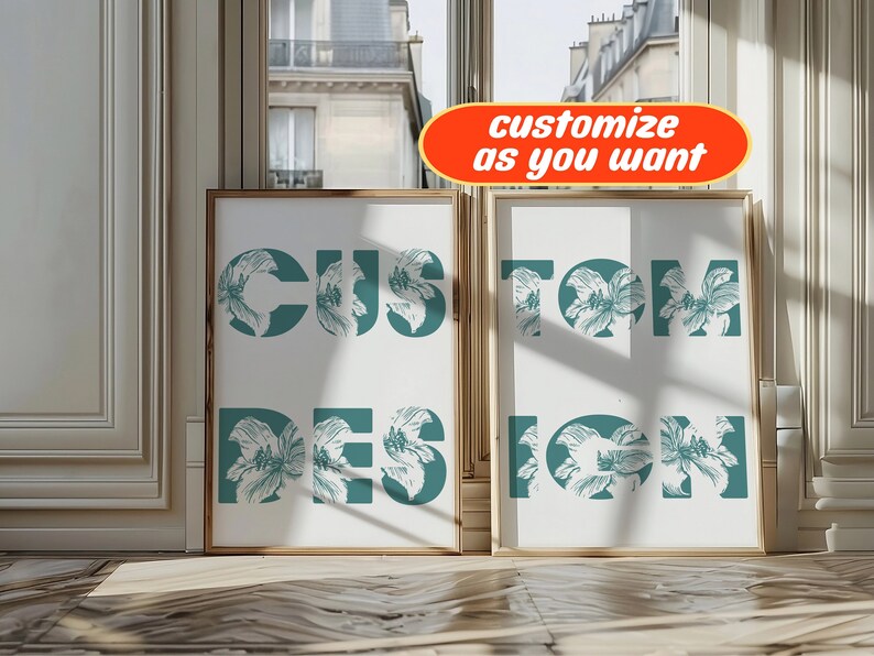 Custom Wall Art/word Art on Two Pages/digital Download/minimalist ...