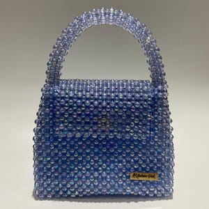 Blue Bead Handbag Like a Sky: )for Special Evening Dinner or Maybe ...