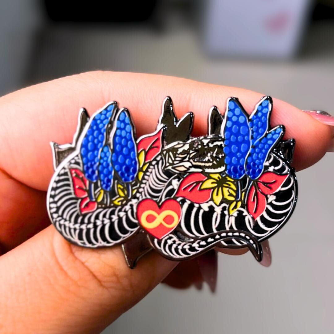 Polyamorous Snake Hard Enamel Pin - Etsy