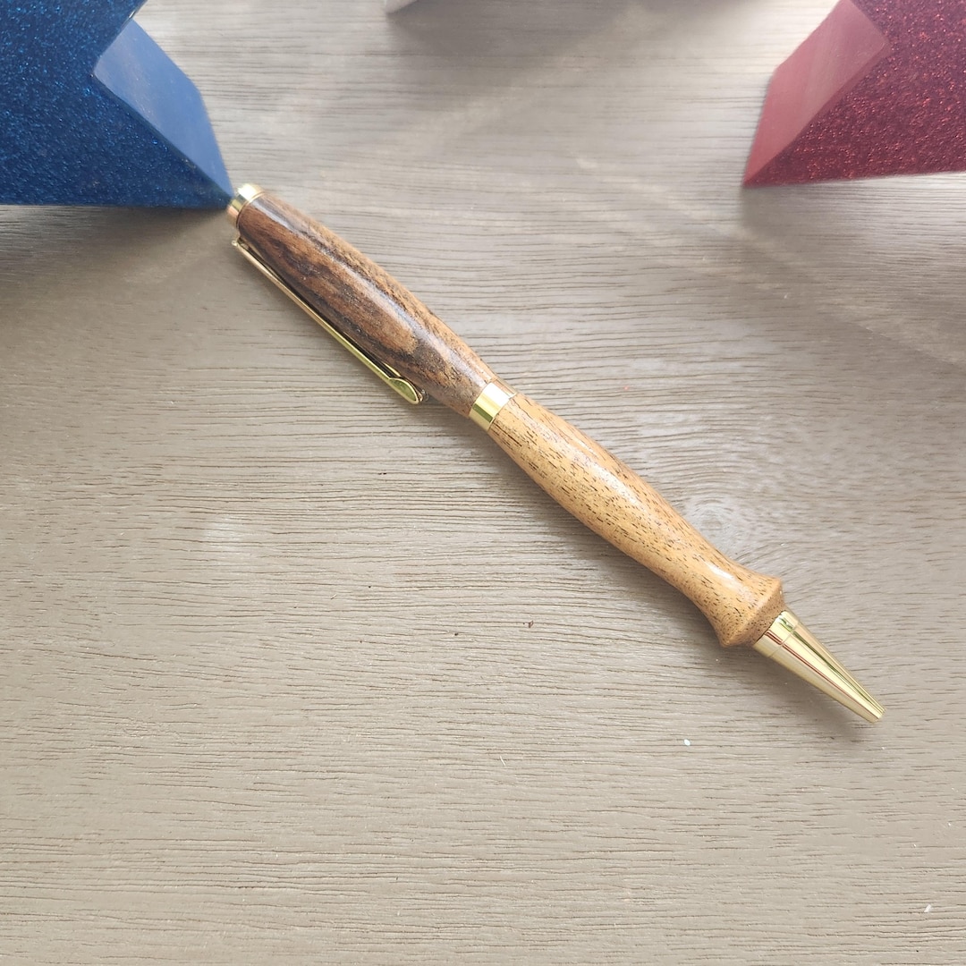 Wooden, Twist-closure, Ballpoint Pen Made With Bocote - Etsy